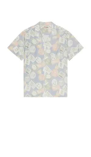 Marine Layer Cupro Resort Shirt In Blue