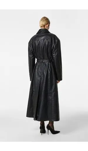 REVOLVE LOS ANGELES Nikita Croc Embossed Leather Coat