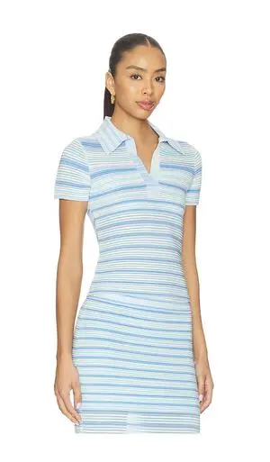Simkhai Paxton Knit Polo Dress - Periwinkle Multi