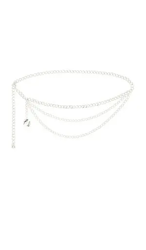 Ettika Layered Metallic Waist Chain - Silver