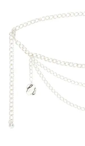 Ettika Layered Metallic Waist Chain - Silver
