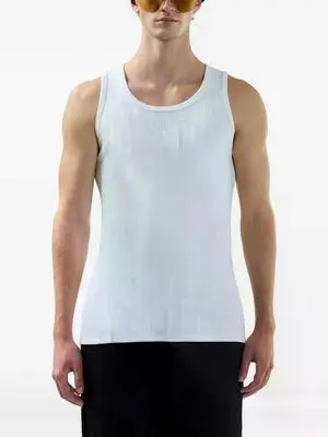 Gcds Ribbed Tank Top - White