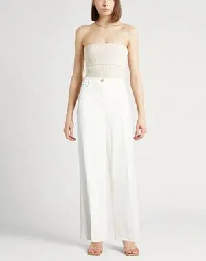 Peserico Wide-leg Jeans In Cotton And Elastane - White