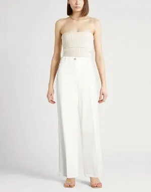 Peserico Wide-leg Jeans In Cotton And Elastane - White