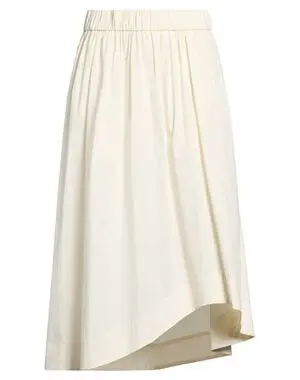 Peserico Midi Flared Skirt In Cotton And Elastane - Ivory