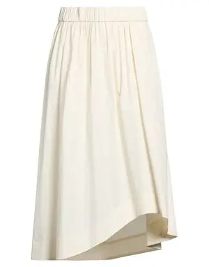 Peserico Midi Flared Skirt In Cotton And Elastane - Ivory