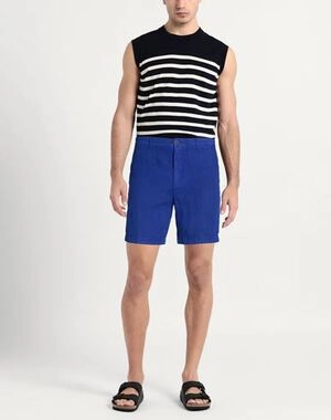 120% Lino Linen Bermuda Shorts - Blue