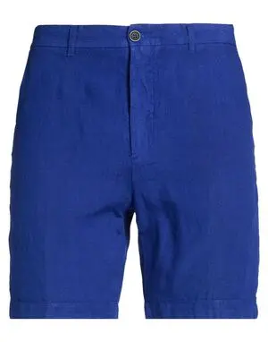 120% Lino Linen Bermuda Shorts - Blue