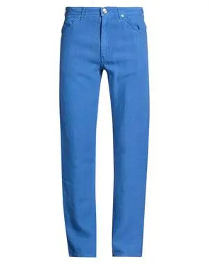 120% Lino Linen Straight Leg Pants - Blue