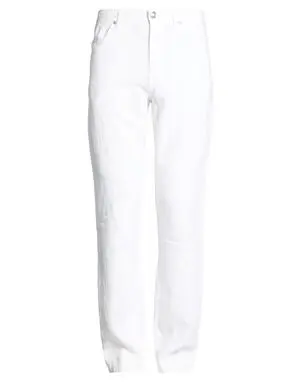 120% Lino Linen Straight Leg Pants - White