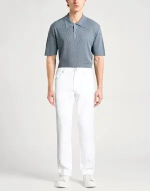 120% Lino Linen Straight Leg Pants - White