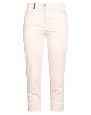 Peserico Cotton Elastane Polka Dot Tapered Cropped Pants - Pink