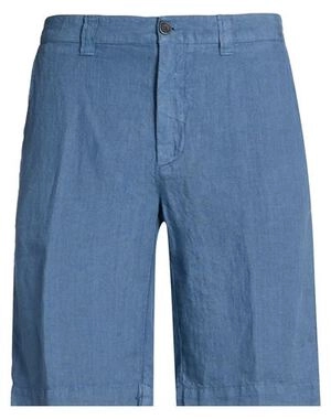 120% Lino Linen Bermuda Shorts Blue