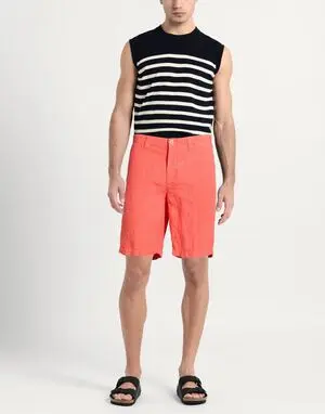 120% Lino Linen Bermuda Shorts - Tomato Red