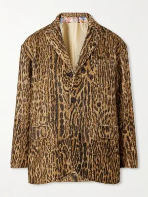 Visvim Bowen Leopard-print Silk Blazer