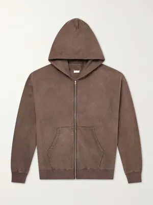 Visvim Jumbo Cotton-jersey Zip-up Hoodie - Brown