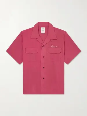 Visvim Logo-embroidered Convertible-collar Woven Shirt