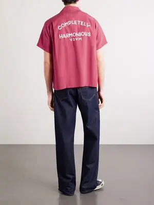 Visvim Logo-embroidered Convertible-collar Woven Shirt
