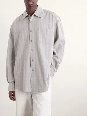 Our Legacy Above Striped Cotton And Linen-blend Shirt - Gray