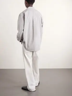 Our Legacy Above Striped Cotton And Linen-blend Shirt - Gray