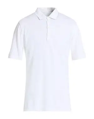 120% Lino Man Polo Shirt Azure Size M Linen White