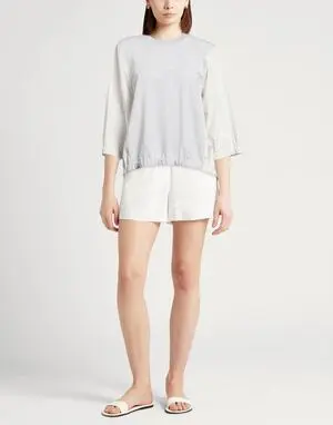 Peserico Two-tone Sweatshirt With 3/4 Sleeves
