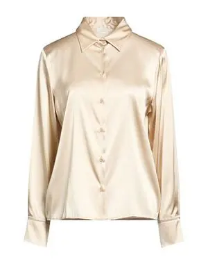 Peserico PESERICO Silk & Elastane Button-Up Shirt Beige