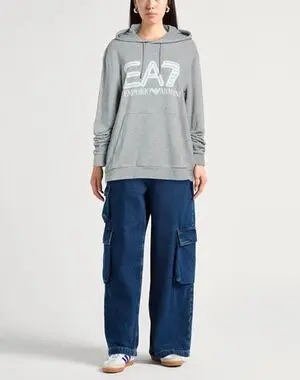 EA7 Cotton French Terry Hoodie With Logo Print
