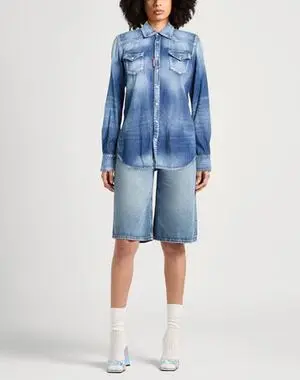Dsquared2 Cotton Elastane Denim Shirt - Blue