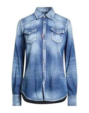 Dsquared2 Cotton Elastane Denim Shirt - Blue