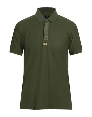 LA MARTINA Polo Shirt Size Cotton, Elastane - Green