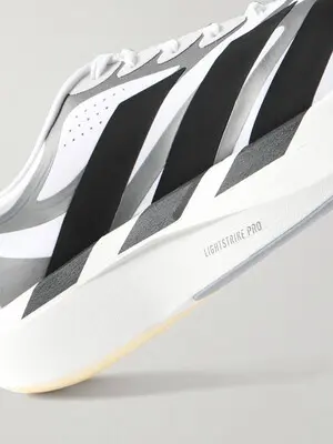 Adidas Adizero Evo Sl Exo Striped Mesh Running Sneakers - Gray