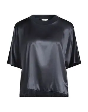 Peserico Satin Top With Piped Trims - Blue