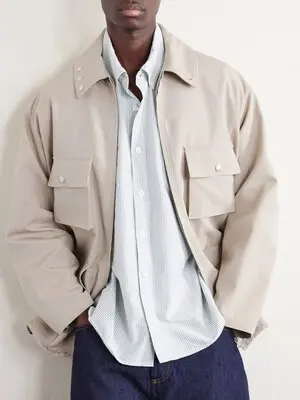 CORRIDOR Button-down Collar Striped Cotton Oxford Shirt