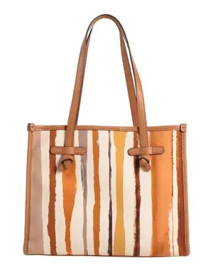 GIANNI CHIARINI Striped Textile Fiber Tote - Beige