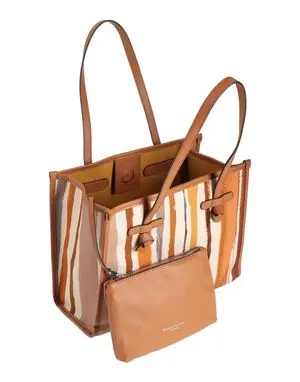 GIANNI CHIARINI Striped Textile Fiber Tote - Beige