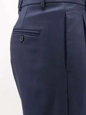 AMARANTO Virgin Wool Blend Trousers - Blue