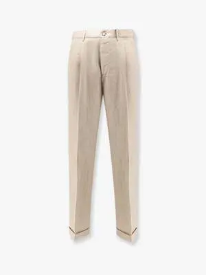 NUGNES 1920 Clarkfu Linen Tailored Trousers