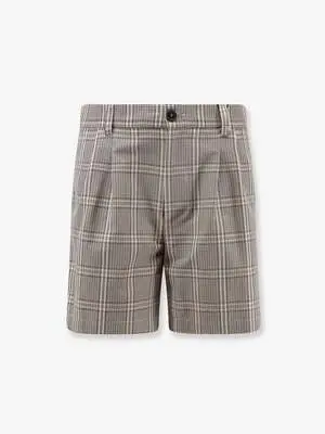 AMARANTO Madras Plaid Shorts - Beige