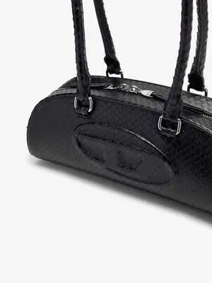 DIESEL® 1dr Python Effect Leather Shoulder Bag - Black