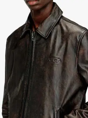 DIESEL® Lamarwrd Leather Jacket - Brown