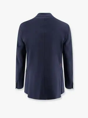 AMARANTO Virgin Wool Blend Blazer - Blue