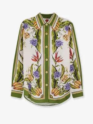 Farm Rio Tropical Print Button-down Shirt
