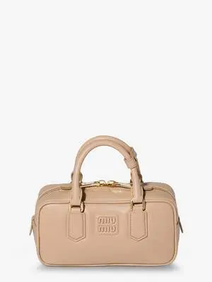 Miu Miu Arcadie Leather Crossbody Bag - Beige
