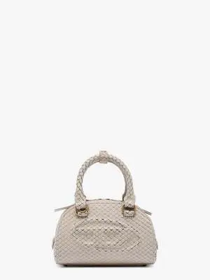 DIESEL® 1dr Dome Python Leather Crossbody Bag - Beige
