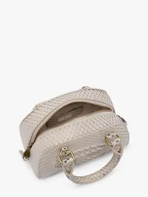 DIESEL® 1dr Dome Python Leather Crossbody Bag - Beige