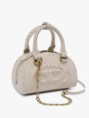 DIESEL® 1dr Dome Python Leather Crossbody Bag - Beige