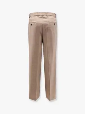 AMARANTO Virgin Wool Blend Trousers - Beige