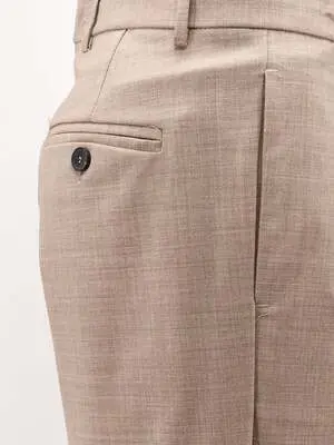 AMARANTO Virgin Wool Blend Trousers - Beige