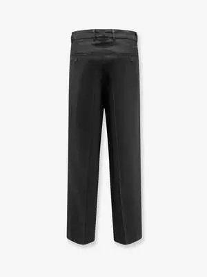 AMARANTO Cotton Wide Leg Trousers - Black